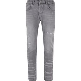 Bequeme Jeans 2Y Premium "2Y Premium Herren 2Y Tapered Fit Jeans", Herren, Gr. 33, Normalgr&ouml;&szlig;en, grau, 97% Baumwolle, 3% Elasthan, unifarben, Jeans
