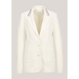 Madeleine Mode Jerseyblazer MADELEINE "Blazer Langer Jersey-Blazer mit Futter", Damen, Gr. 38, wei&szlig; (wollwei&szlig;, silbergrau), Obermaterial: 67% Viskose CV. 27% Polyamid PA. 6% Elasthan EL., Modern, normal, Blazer