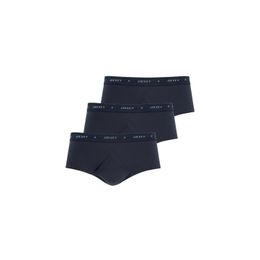 Slip Jockey "Slip Classic Cotton Rib Y-Front Brief 3er Pack", Herren, Gr. L, blau (dunkelblau), Obermaterial: 100% Baumwolle CO., Unterhosen Slip