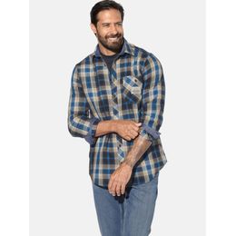 Langarmhemd Jan Vanderstorm "Hemd NORLUND", Herren, Gr. 7XL, weit, braun (braun kariert), Obermaterial: 100% Baumwolle CO., Hemden