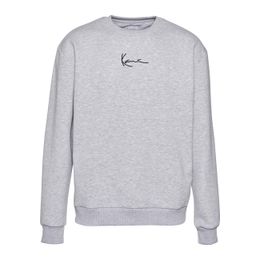 Rundhalspullover Karl Kani "Karl Kani Herren KKMQ12003 KK Signature Crew", Herren, Gr. XS, grau, schwarz, 75% Baumwolle, 20% Polyester, 5% Viskose, loose fit, Rundhals, Pullover Rundhalspullover