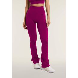 Seamless Leggings Freddy "Seamless Flare Leggings Super High", Damen, Gr. M/L (38/40), N-Gr, fuchsia rot, Obermaterial: 92% Polyester, 8% Elasthan, eng lang, Hosen, nahtloses Design, hoch geschnittene Leibh&ouml;he, f&uuml;r Sport