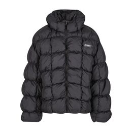 Winterjacke Karl Kani "Karl Kani Karl Kani Sport Patch Square Quilted Puffer Jacket", Herren, Gr. M, schwarz, 100% Polyester, mehrfarbig, normal, amerikanischer Ausschnitt, Jacken Winterjacke