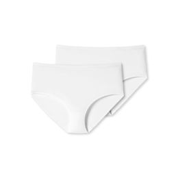 Slip Schiesser "Slip 2er Pack", Damen, Gr. M, wei&szlig;, Obermaterial: 95% Baumwolle CO. 5% Elasthan EL., Unterhosen Slip