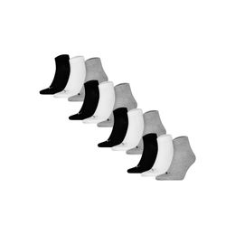 Kurzsocken Puma "Socken Quarter Plain 12P 12er Pack", Herren, Gr. 35-38, bunt (grau, schwarz, wei&szlig;), Obermaterial: 68% Baumwolle CO. 18% Polyamid PA. 12% Polyester PES. 2% Elasthan EL., Socken
