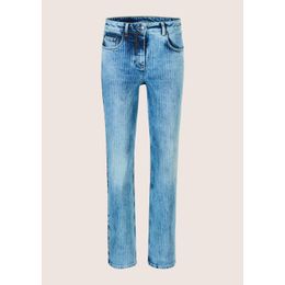 Madeleine Mode Regular-fit-Jeans MADELEINE "Jeans High Waist Five-Pocket-Jeans", Damen, Gr. 19, N + K Gr, beige (bleached), Obermaterial: 99% Baumwolle CO. 1% Elasthan EL., Jeans