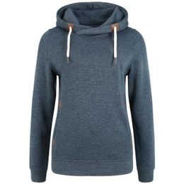 Kapuzenpullover oxmo "Hoodie OXVicky", Damen, Gr. S, blau (ins bl mel), Obermaterial: 80% Polyester PES. 20% Baumwolle CO., Sweatshirts Kapuzenpullover