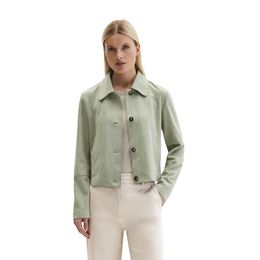 Marc O'Polo Lederjacke MARC O'POLO "aus softem Ziegenleder", Damen, Gr. 42, fresh sage, Obermaterial: 100% Leder (Ziege); Futter: 100% Polyester, unifarben, tailliert, Jacken