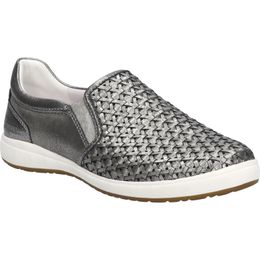 Slipper Josef Seibel "Caren 72, platin", Damen, Gr. 40, grau (platin), Obermaterial: 100% Rindsleder Leather cow., Schuhe Slipper
