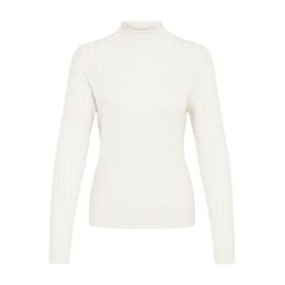 Rollkragenpullover oxmo "Rollkragenpullover OXISALLY", Damen, Gr. L, wei&szlig; (cloud dancer), Obermaterial: 70% Viskose CV. 30% Nylon NY., Pullover Rollkragenpullover
