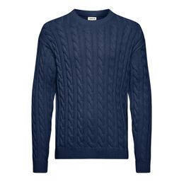 !Solid Strickfleece-Pullover SOLID "Strickpullover SDMALCOLM", Herren, Gr. XL, blau (insignia blau), Obermaterial: 92% Baumwolle CO. 8% Nylon NY., Pullover