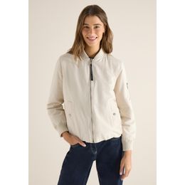 Kurzjacke Cecil, Damen, Gr. L (42), dust beige, Web, Obermaterial: 66% Baumwolle, 34% Polyamid; Futter: 100% Polyester; F&uuml;llung: 100% Polyester, unifarben, comfort fit normal, Rundhals, Rippb&uuml;ndchen, Jacken Kurzjacke, mit Rundhalsausschnitt