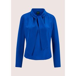 Madeleine Mode Langarmbluse MADELEINE "Seidenbluse Elegante Bluse mit V-Ausschnitt", Damen, Gr. 40, blau (royalblau), Obermaterial: 100% Seide silk., Blusen