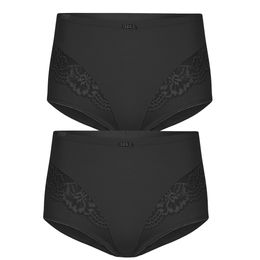 Miederslip SuSa "2er Pack Miederslip London", Damen, Gr. 38, schwarz (schwarz schwarz), Stoff, Obermaterial: 75% Polyamid PA. 25% Elasthan EL., Unterhosen