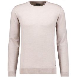 Rundhalspullover Ragman, Herren, Gr. 52, beige, Strick, 100% Wolle, Rundhals, Pullover Rundhalspullover