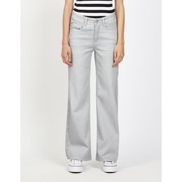 Weite Jeans Gang "94AMELIE WIDE", Damen, Gr. 31, N-Gr, silber grau wash, Denim/Jeans, Obermaterial: 81% Baumwolle, 17% Polyester, 2% Elasthan, unifarben, weit lang, Jeans, mit geradem Beinverlauf, weicher Denim