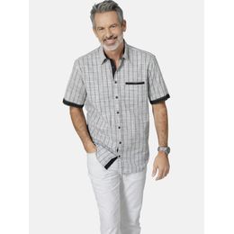 Kurzarmhemd Babista "Kurzarmhemd GIDONA", Herren, Gr. L, weit, blau (dunkelblau kariert), Obermaterial: 100% Baumwolle CO., regular fit, Hemden, mit kontrastfarbenen Akzenten