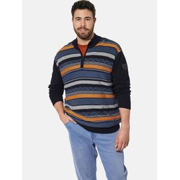 Troyer CHARLES COLBY "Pullover EARL LEANDOW", Herren, Gr. L, blau (dunkelblau), Obermaterial: 100% Baumwolle CO., gestreift, normal, ohne Ausschnitt, Pullover Troyer