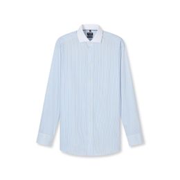 Businesshemd OLYMP "OLYMP Luxor, modern fit, Royal Kent", Herren, Gr. 44, Normaler Arm, bleu, 100% Baumwolle, Hemden