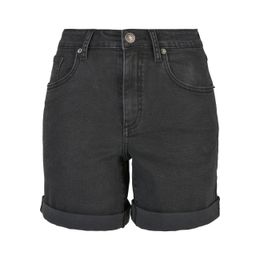 Stoffhose Urban Classics "Urban Classics Damen", Damen, Gr. 26, Normalgr&ouml;&szlig;en, schwarzwashed, 50% Baumwolle (Bio), 48% Baumwolle, 2% Elasthan, unifarben, normal, Hosen Stoffhose