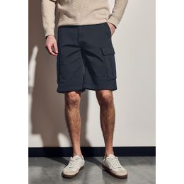 Bermudas Street One MEN, Herren, Gr. 30, blau (schwarz ink blau), Web, 98% Baumwolle, 2% Elasthan, unifarben, gerade kurz, Hosen Bermudas, mit seitlichen Einschubtaschen