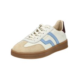Sneaker Gant "Gant Sneaker Leder", Damen, Gr. 37, wei&szlig;, blau, Leder, Schuhe Sneaker