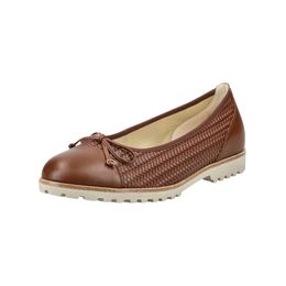 Ballerina Gabor "Gabor Ballerinas Glattleder", Damen, Gr. 37,5, cognac, Glattleder, Schuhe Ballerina
