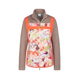 Madeleine Mode Outdoorjacke MADELEINE "Jacke Fitness-Jacke", Damen, Gr. 44, braun (muskatbraun, multicolor), Obermaterial: 47% Polyester PES. 44% Viskose CV. 9% Elasthan EL., Modern, Jacken Outdoorjacke