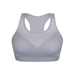 Sassa Mode Sport-BH SASSA "Sport-BH SPORTS BRAS GLOBAL RECYCLING", Damen, Gr. L, N-Gr, grau (hellgrau), Stoff, Obermaterial: 60% Polyamid Polyam.recyc. 30% Polyester PES. 10% Elasthan EL., BHs Sport-BH