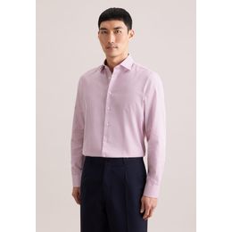 Businesshemd Seidensticker "Schwarze Rose", Herren, Gr. L (42), normale &Auml;rmell&auml;ngen, berry, 100% Baumwolle, bedruckt, slim fit, 2-Knopf-Manschette, Hemden, Slim 1/1 Kentkragen Druck