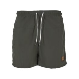 Badeshorts Urban Classics "Urban Classics Herren Block Swim Shorts", Herren, Gr. M, US-Gr&ouml;&szlig;en, gr&uuml;n (olive, olive), 100% Polyamid, Badehosen Badeshorts