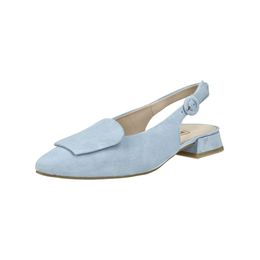 Ballerina Paul Green "Paul Green Ballerinas Leder", Damen, Gr. 40,5, hellblau, Leder, Schuhe Ballerina