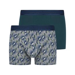 Boxer Bruno Banani "Scallop", Herren, Gr. XL, navy, sage gr&uuml;n print, gr&uuml;n, Stoff, Obermaterial: 93% Baumwolle, 7% Elasthan, k&ouml;rpernah, Unterhosen, Baumwollmischung, elastisch
