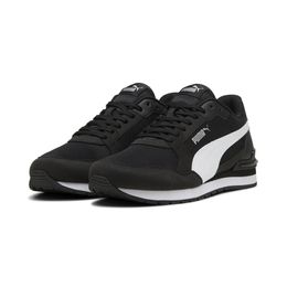 Sneaker Puma "ST Runner v4 Mesh Sneakers Erwachsene", Herren, Gr. 43, schwarz, wei&szlig; silber metallic, Obermaterial: Synthetik, Textil. Futter: Textil. Innensohle: Textil. Laufsohle: Gummi, Schuhe Sneaker
