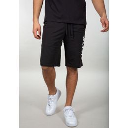 Sweatshorts Alpha Industries "Jersey Short", Herren, Gr. L, N-Gr, schwarz, angeraute Sweatware, Obermaterial: 100% Baumwolle, bedruckt, schmal, Hosen Sweatshorts