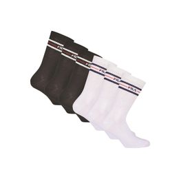 Kurzsocken Fila "Socken 6er Pack", Herren, Gr. 39-42, schwarz (schwarz, wei&szlig;), Obermaterial: 80% Baumwolle CO. 18% Polyester PES. 2% Elasthan EL., Socken