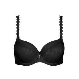 Schalen-BH LISCA "Schalen BH Gracia", Damen, Gr. 70, Cup F, schwarz, Stoff, Obermaterial: 81% Polyamid PA. 16% Elasthan EL. 3% Polyester PES., BHs Schalen-BH