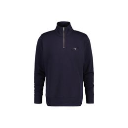 Sweatshirt Gant "Sweatshirt Regular Shield Half Zip Sweat", Herren, Gr. XXL, blau, Obermaterial: 87% Baumwolle CO. 13% Polyester PES., Sweatshirts Sweatshirt