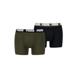 Boxershorts Puma "Boxershort 2er Pack", Herren, Gr. L, schwarz (schwarz, gr&uuml;n), Obermaterial: 95% Baumwolle CO. 5% Elasthan EL., Unterhosen
