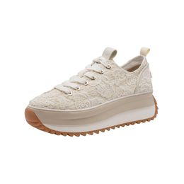 Plateausneaker Tamaris "Tamaris Sneaker Lederimitat/Textil", Damen, Gr. 40, ivory, Lederimitat, Textil, Schuhe Plateausneaker