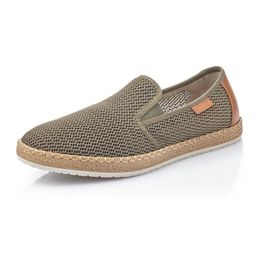 Espadrille Rieker, Herren, Gr. 40, khaki, Textil, Schuhe Espadrille, mit luftdurchl&auml;ssiger Perforation