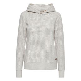 Kapuzenpullover oxmo "Kapuzenpullover OXVera", Damen, Gr. M, beige (oyster grau melange), Obermaterial: 60% Baumwolle CO. 40% Polyester PES., Sweatshirts Kapuzenpullover