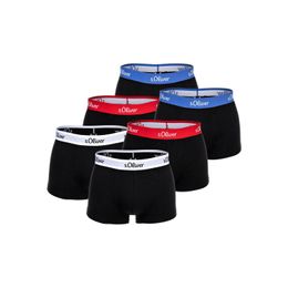 Boxershorts s.Oliver "Boxershort 6er Pack", Herren, Gr. XL, schwarz (schwarz kontrast), Obermaterial: 92% Baumwolle CO. 8% Elasthan EL., Unterhosen