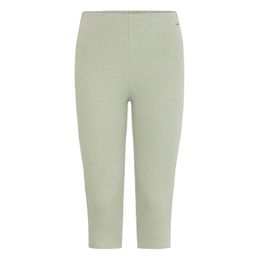 3/4-Leggings oxmo "3/4-Leggings OXLOV", Damen, Gr. L, N-Gr, gr&uuml;n (seagrass melange), Obermaterial: 95% Baumwolle CO. 5% Elasthan EL., Hosen