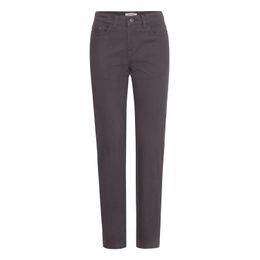 Stoffhose oxmo "Stoffhose OXPisla", Damen, Gr. 36, N-Gr, grau (ebony), Obermaterial: 98% Baumwolle CO. 2% Elasthan EL., Hosen Stoffhose