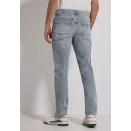 Slim-fit-Jeans Street One MEN, Herren, Gr. 32, L&auml;nge 34, light grau random wash, Jeans, 81% Baumwolle, 18% Polyester, 1% Elasthan, unifarben, lang, Jeans Slim-fit-Jeans, Middle Waist