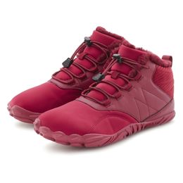 Stiefelette Vivance "Freizeitschuh, Halbschuh, Sneaker", Damen, Gr. 39, rot (beere, rot), Obermaterial: 100% Textilmaterial. Decksohle: 100% Textilmaterial. Futter: 100% Textilmaterial. Laufsohle: 100% Synthetik, unifarben, Schuhe Stiefelette, zum Reinschl&uuml;pfen mit elastischen Schn&uuml;rb&auml;ndern und Warmfutter VEGAN