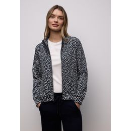 Cardigan Street One, Damen, Gr. 34, shadowed navy, Stoff, 73% Polyester, 25% Viskose, 2% Elasthan, gemustert, normal normal, hoch geschlossener Ausschnitt, B&uuml;ndchen, Strickjacken, mit Struktur-Muster