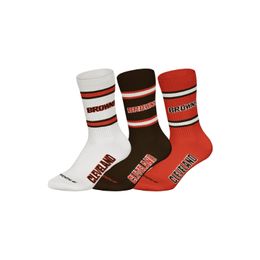 Kurzsocken NFL "Socken NFL 3Pack Crew Socks 3er Pack", Herren, Gr. 39-42, bunt (cleveland brauns), Obermaterial: 58% Baumwolle CO. 39% Polyester PES. 3% Elasthan EL., Socken