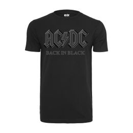 T-Shirt Merchcode "Merchcode Herren ACDC Back In Black Tee", Damen, Gr. XXL, schwarz, 100% Baumwolle, bedruckt, normal, Rundhals, Shirts T-Shirt